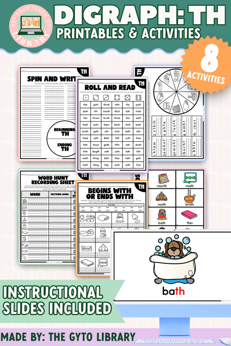 Digraph: TH Word Work Activities | Supplemental Phonics Practice for D ...