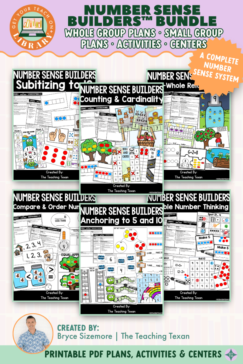 Number Sense Builders™ | Kindergarten Number Sense Math Centers & Less ...