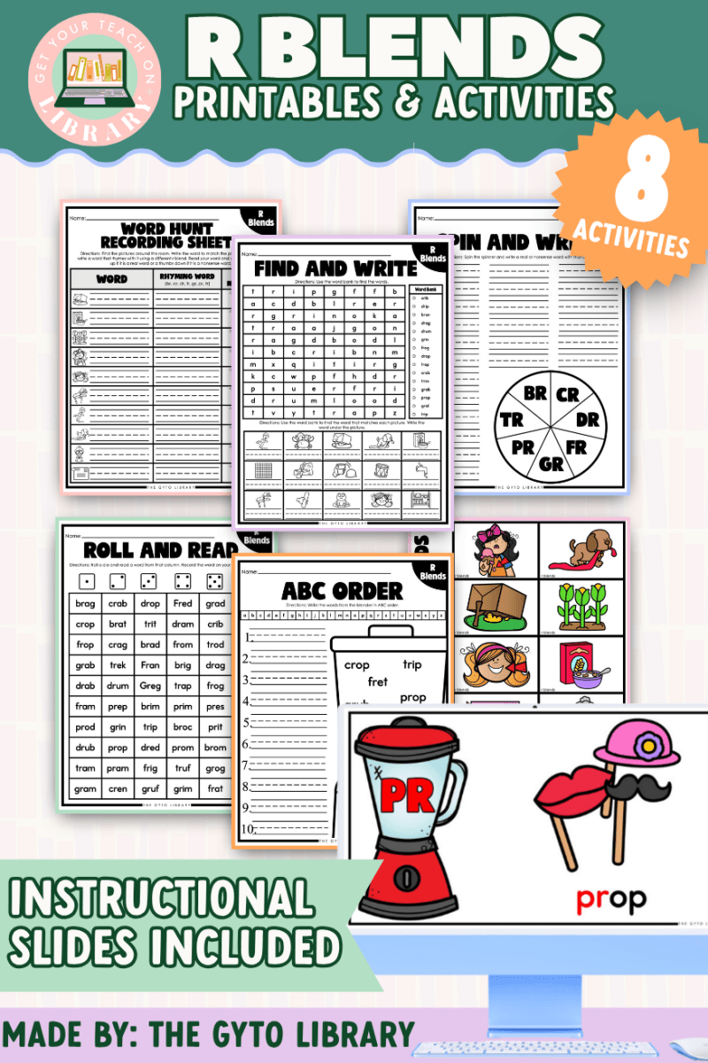 R Blends Word Work Activities | Supplemental Phonics Practice for Deco ...