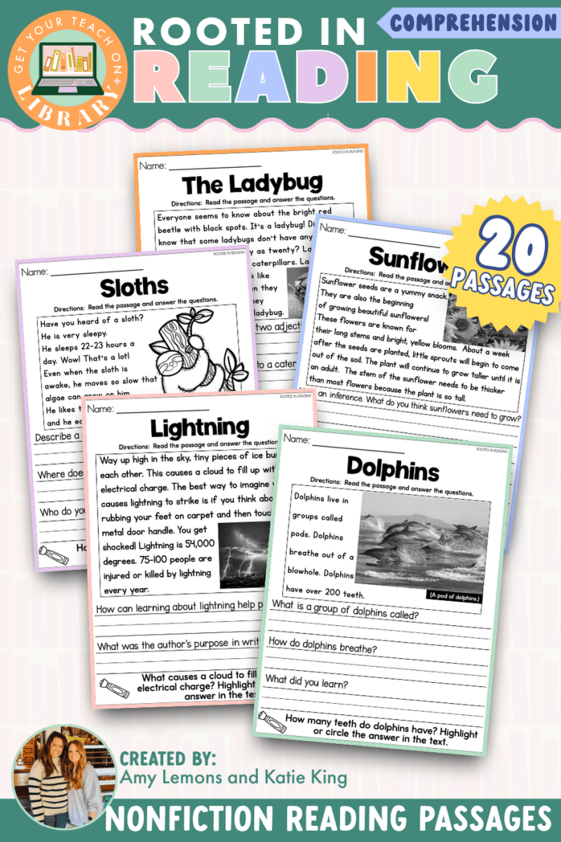 Rooted in Reading: 20 Nonfiction Comprehension Passages for Young Lear ...
