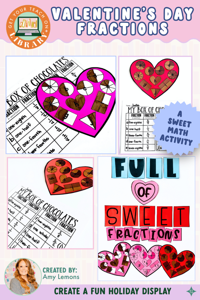 Valentine's Day Math | Fractions Craft | Box of Chocolate Math Bulleti ...