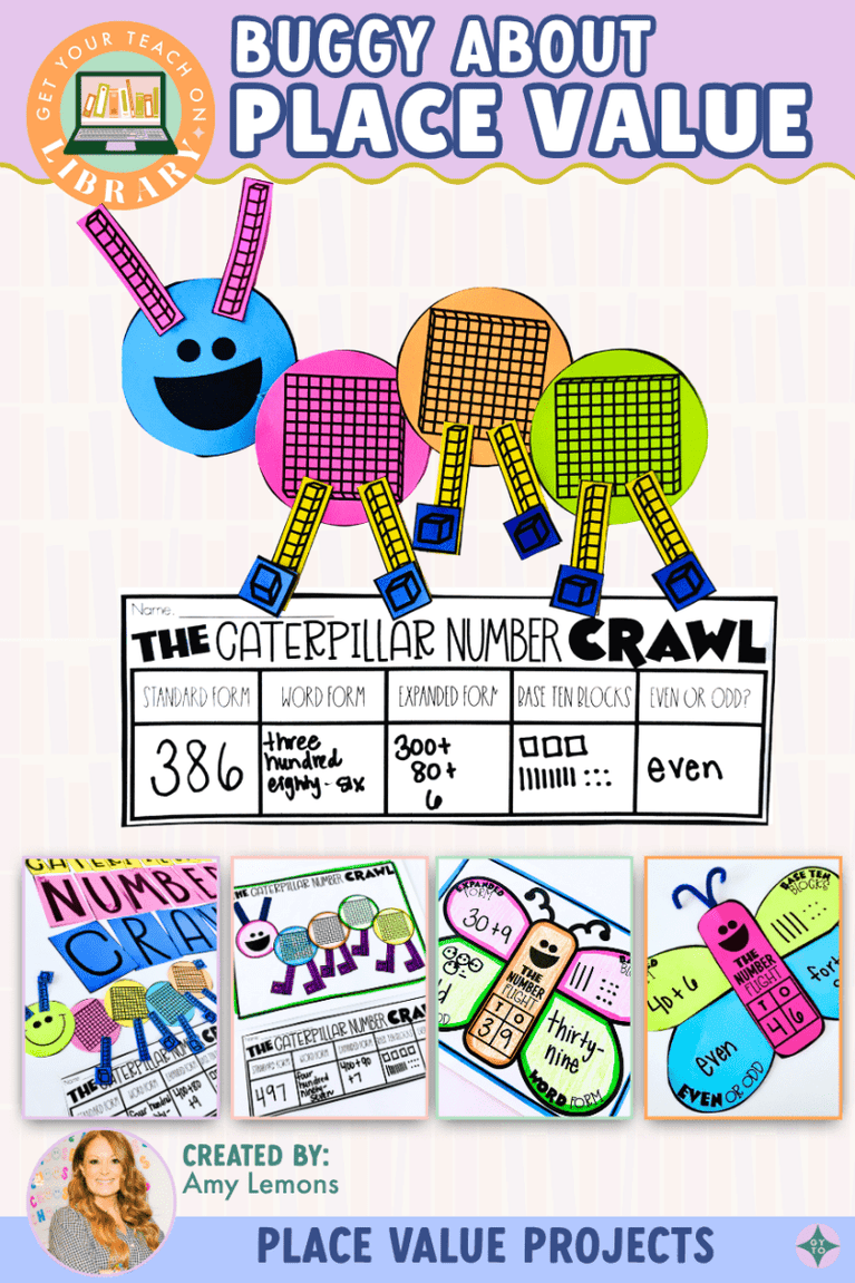 Buggy About Place Value: Caterpillar and Butterfly Math Projects – Shop ...