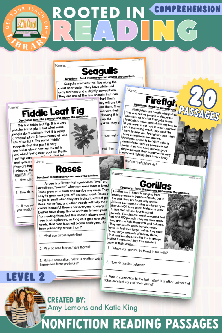 Rooted in Reading: 20 Nonfiction Comprehension Passages for Young Lear ...